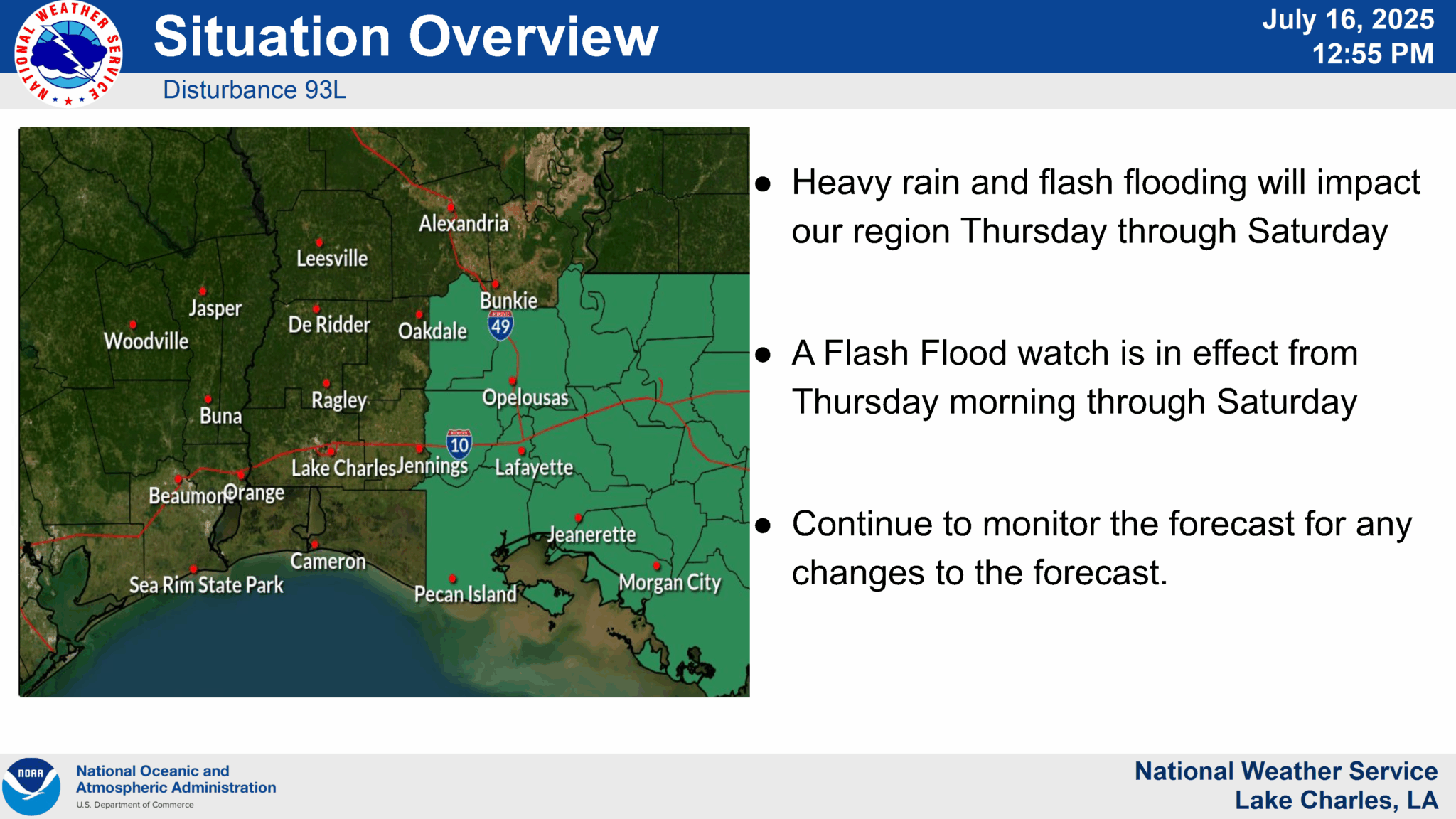 Storm System To Bring Excessive Rainfall | Iberia Parish Government