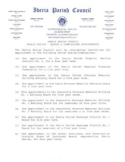 Parish Council | Iberia Parish Government