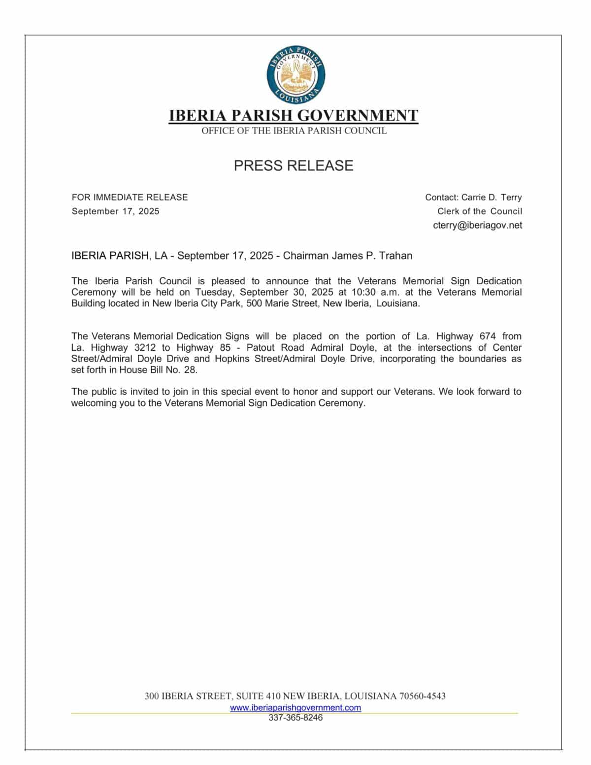 Parish Council | Iberia Parish Government